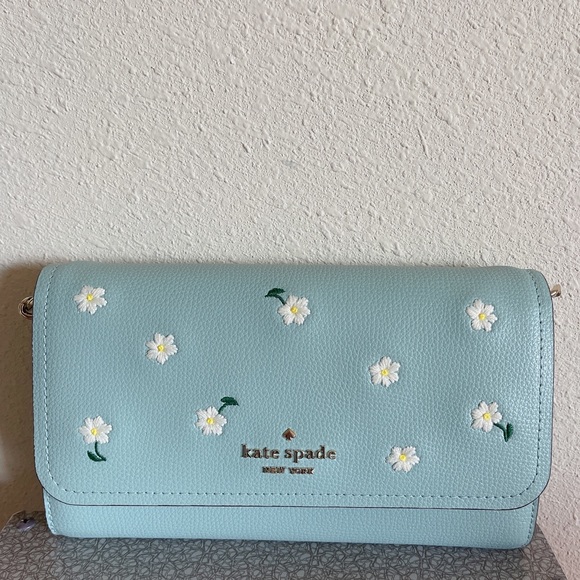 kate spade | Bags | Nwt Kate Spade Embroidered Lea Daisy Floral Chain ...
